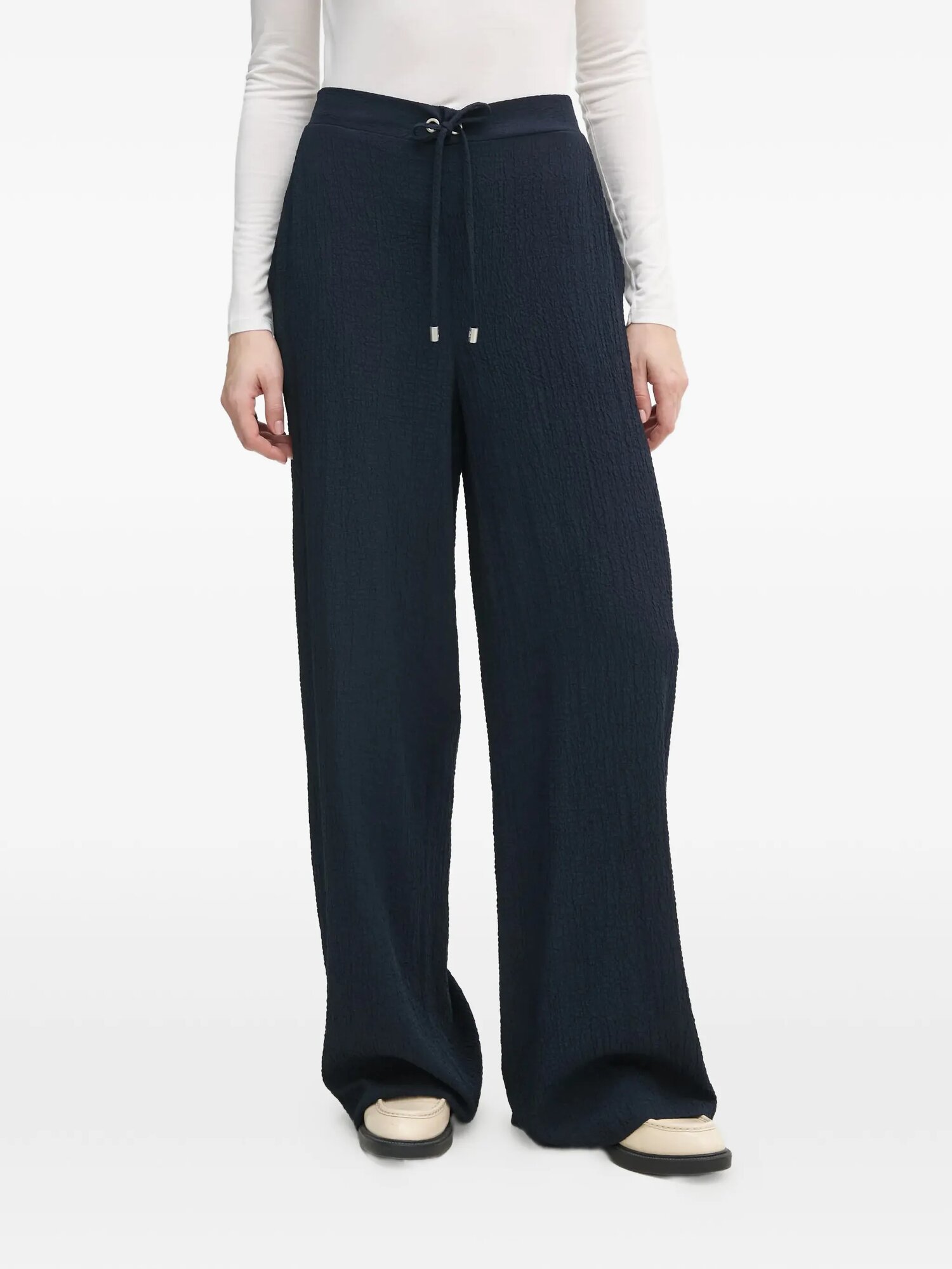 Брюки палаццо Joseph Ribkoff Drawstring palazzo pants, размер 44, Синий принт — фото 1
