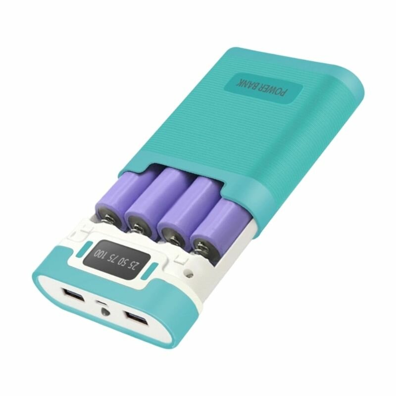 Комплект чехлов для зарядки мобильных устройств большой емкости без сварки 4x18650-синий