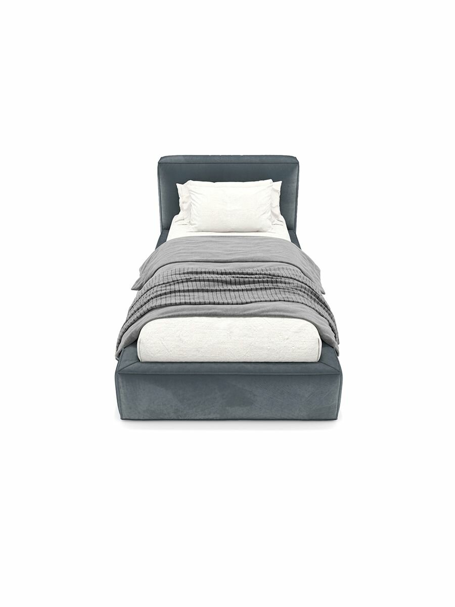 Бональдо - кровать односпальная, мягкое изголовье, спальное место 200х80, без матраса, без декор складок.