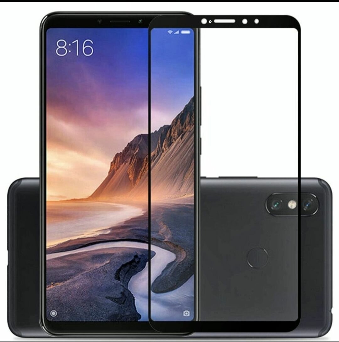 Xiaomi mi max 3 Защитное стекло 2D, бронестекло для ксиоми ми макс 3 полное покрытие сяоми макс3, max3, черное