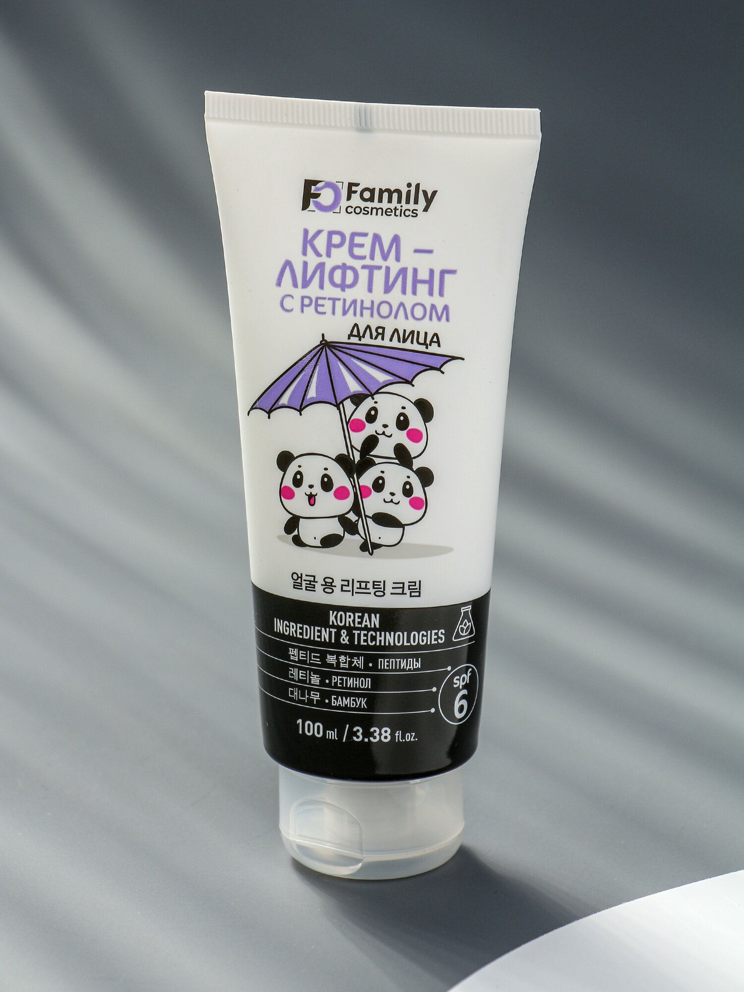 Крем-лифтинг для лица Family Cosmetics с ретинолом, пептидами, матирующий эффект, SPF 6, все типы кожи, объем 100 мл