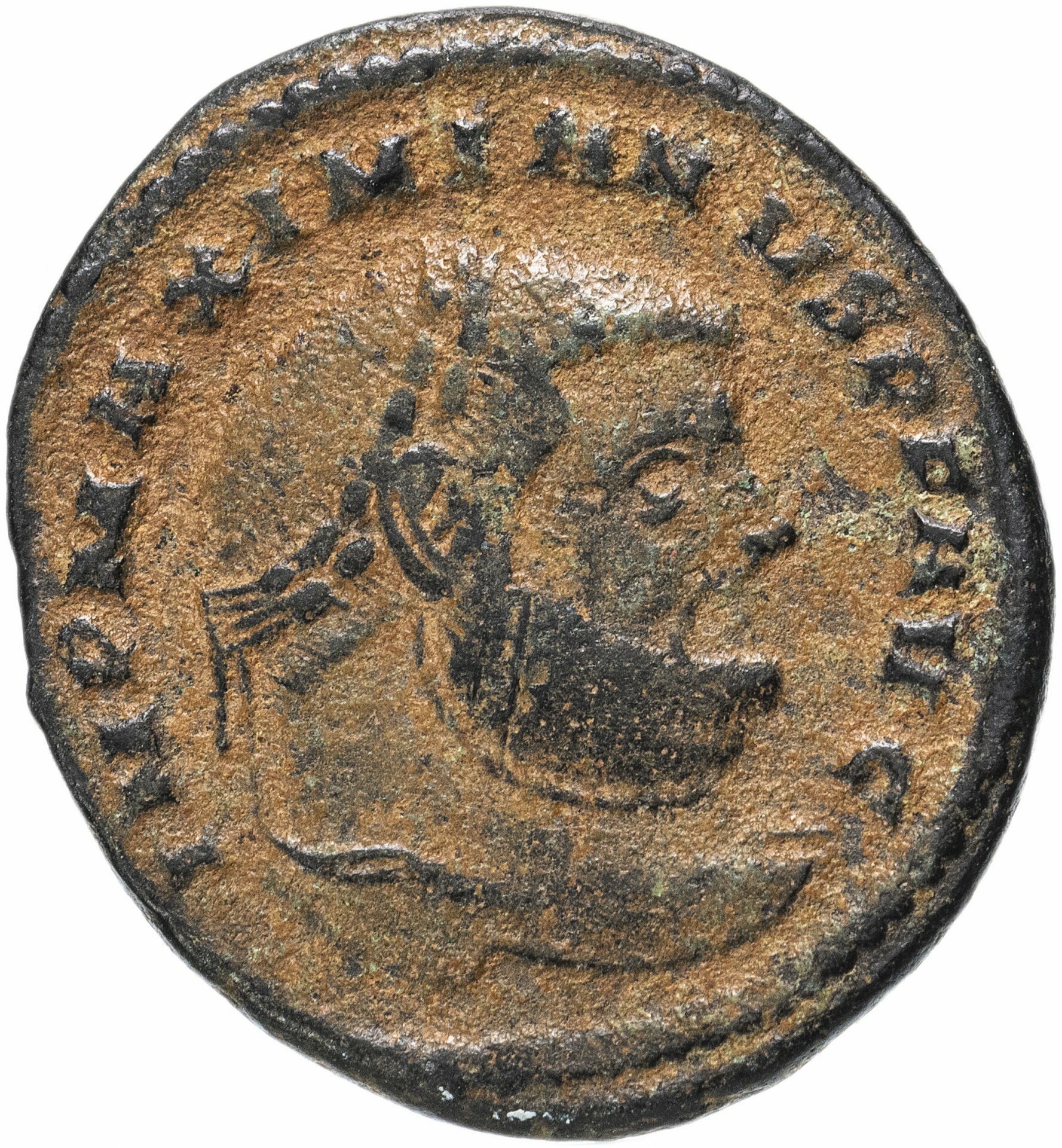 Римская империя, Максимиан Геркулий, 286-305 годы, нуммий , Бронза, в сохранности VF