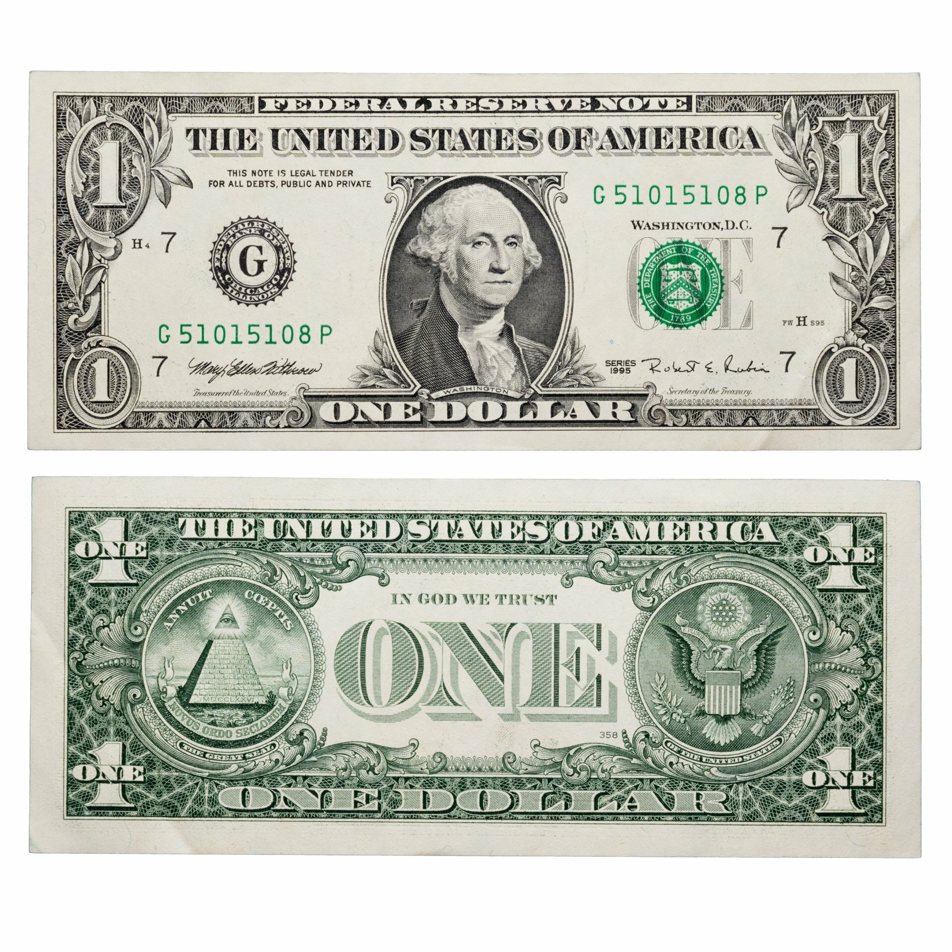 США 1 доллар 1995 Pick 496a G-Чикаго "FW" Fort Worth