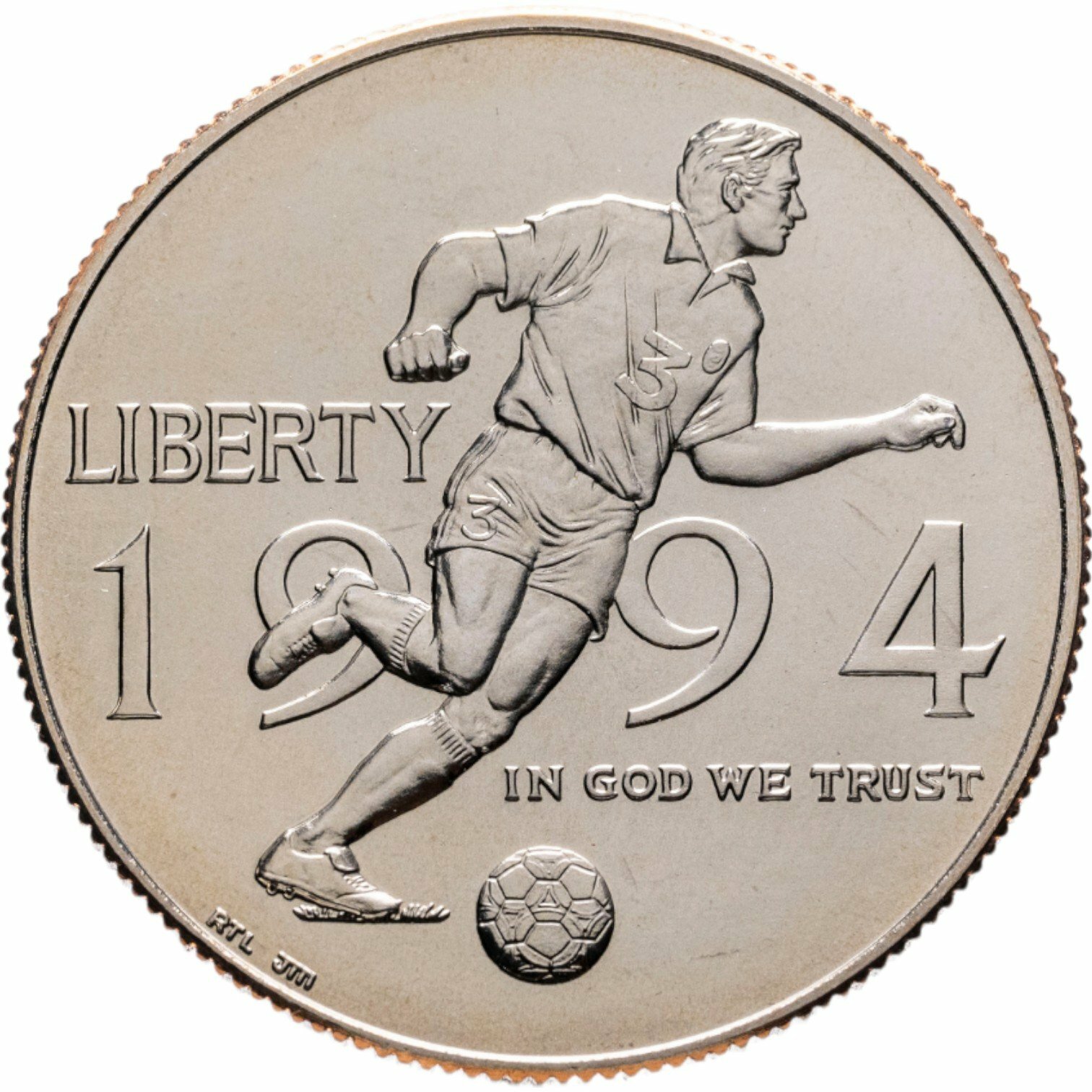 США 50 центов 1/2 доллара, half dollar 1994 D World Cup чемпионат мира по футболу 1994 в США, Медь, в сохранности UNC