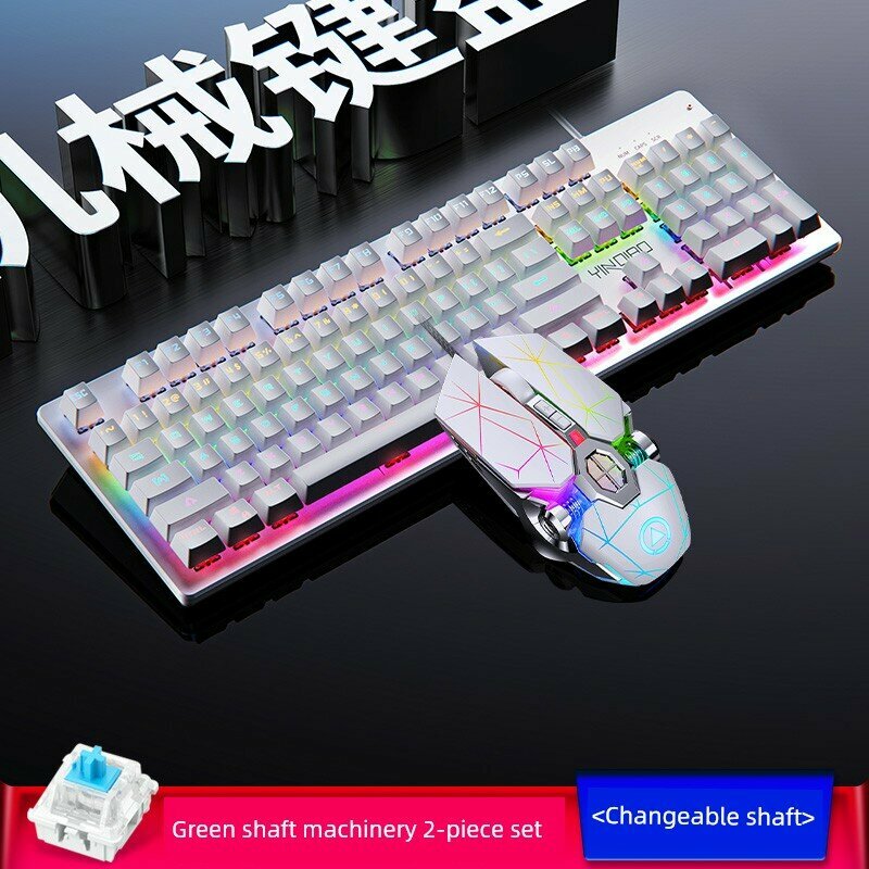 Механическая клавиатура, мышь и гарнитура — комплект из трех предметов, зеленые переключатели, с возможностью горячей