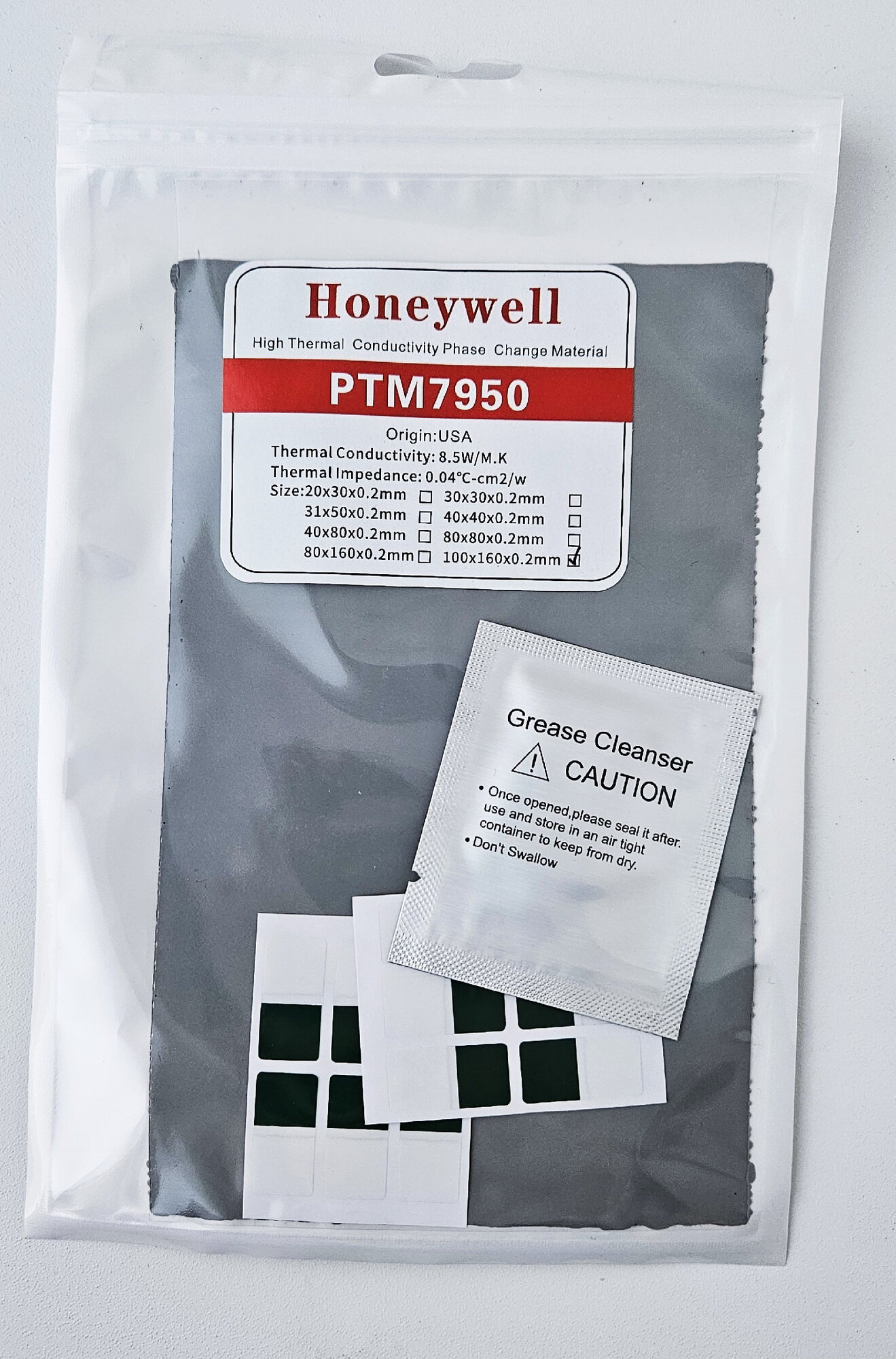 Термопаста с фазовым переходом Honeywell PTM7950, 160x100мм, теплопроводность 8,5 Вт/(м*К)