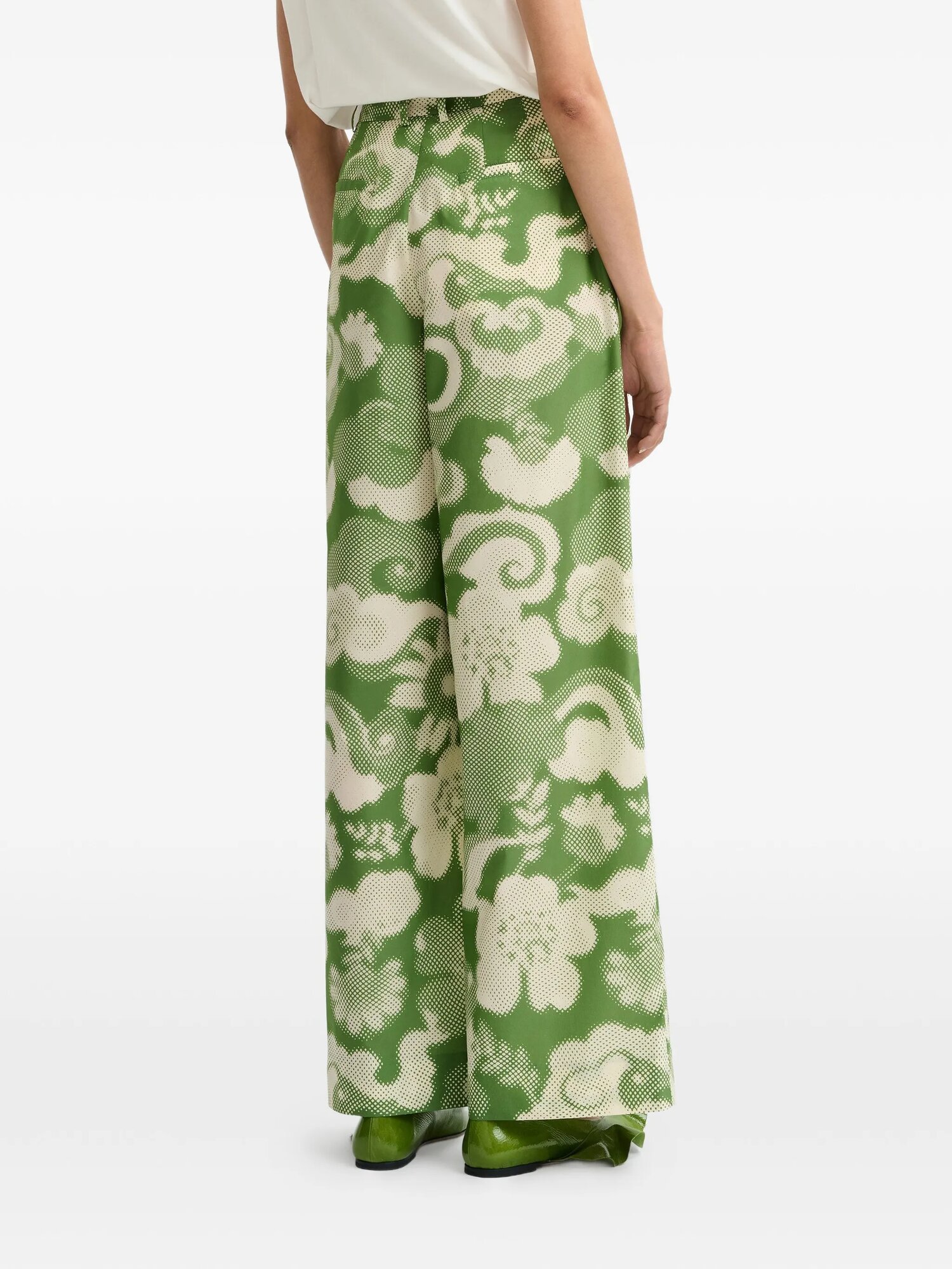 Брюки ESSENTIEL ANTWERP Pleated printed trousers, размер 38, green — фото 1