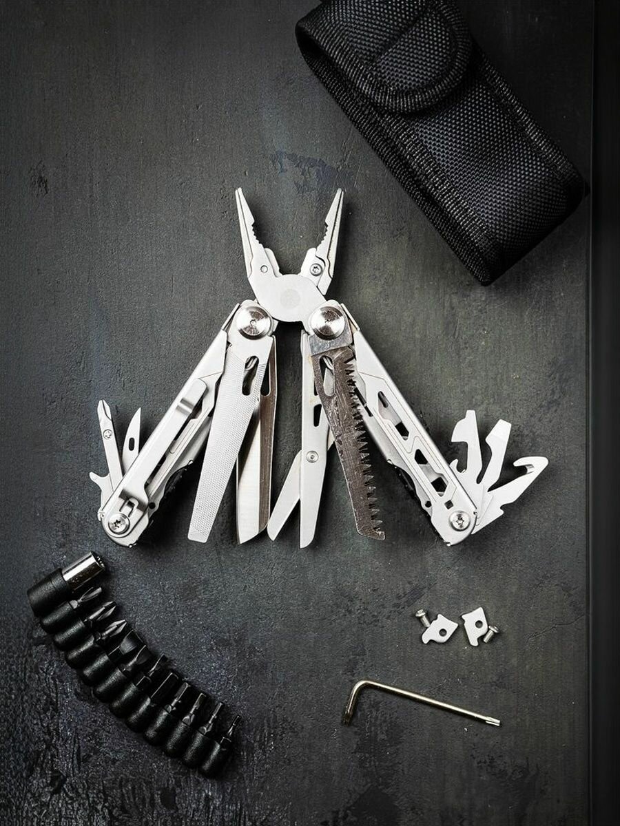 Мультитул тактический 28 в 1 стальной, универсальный, туристический