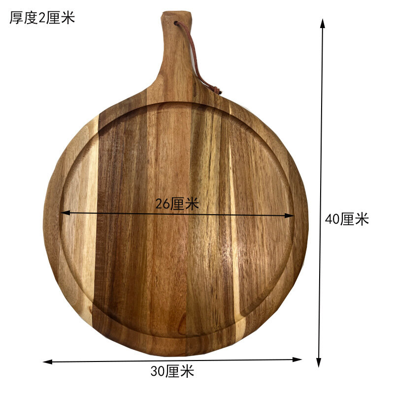 Деревянная тарелка для пиццы 40x30x2 см из розового дерева для сервировки пиццы
