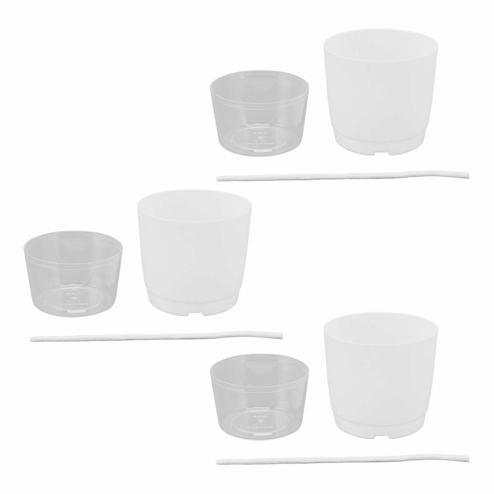 3pcs Self -Watering Planter Pots Двойной слой зеленый растение цветочный горшок для садового балкона
