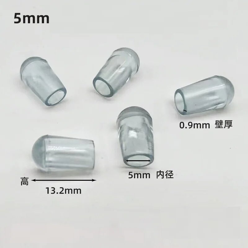 Колпачки для труб 5mm-Transparent