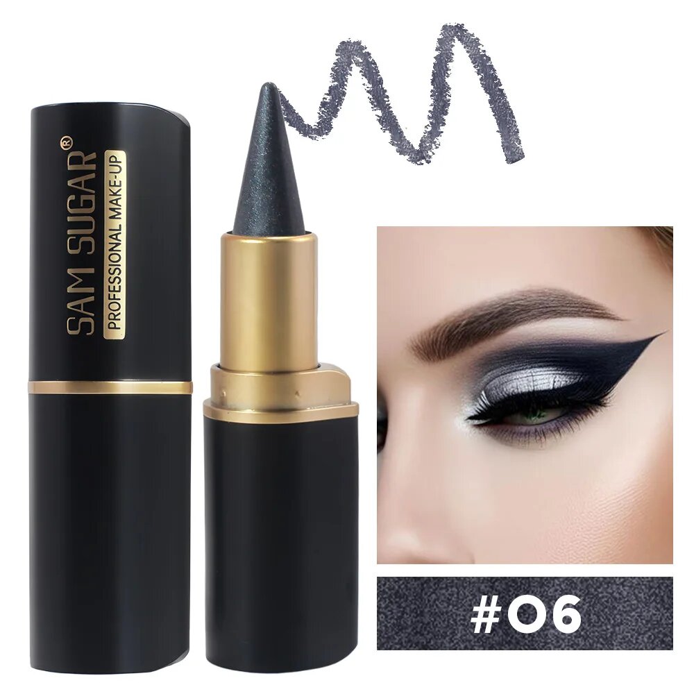 Черная водостойкая гелевая подводка для глаз Sam Sugar 06