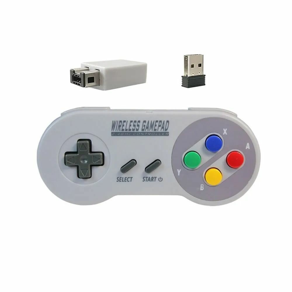 Игровой контроллер беспроводной 2.4G геймпад джойстик совместимый с SNES Mini PC Windows NS Switch цветная кнопка