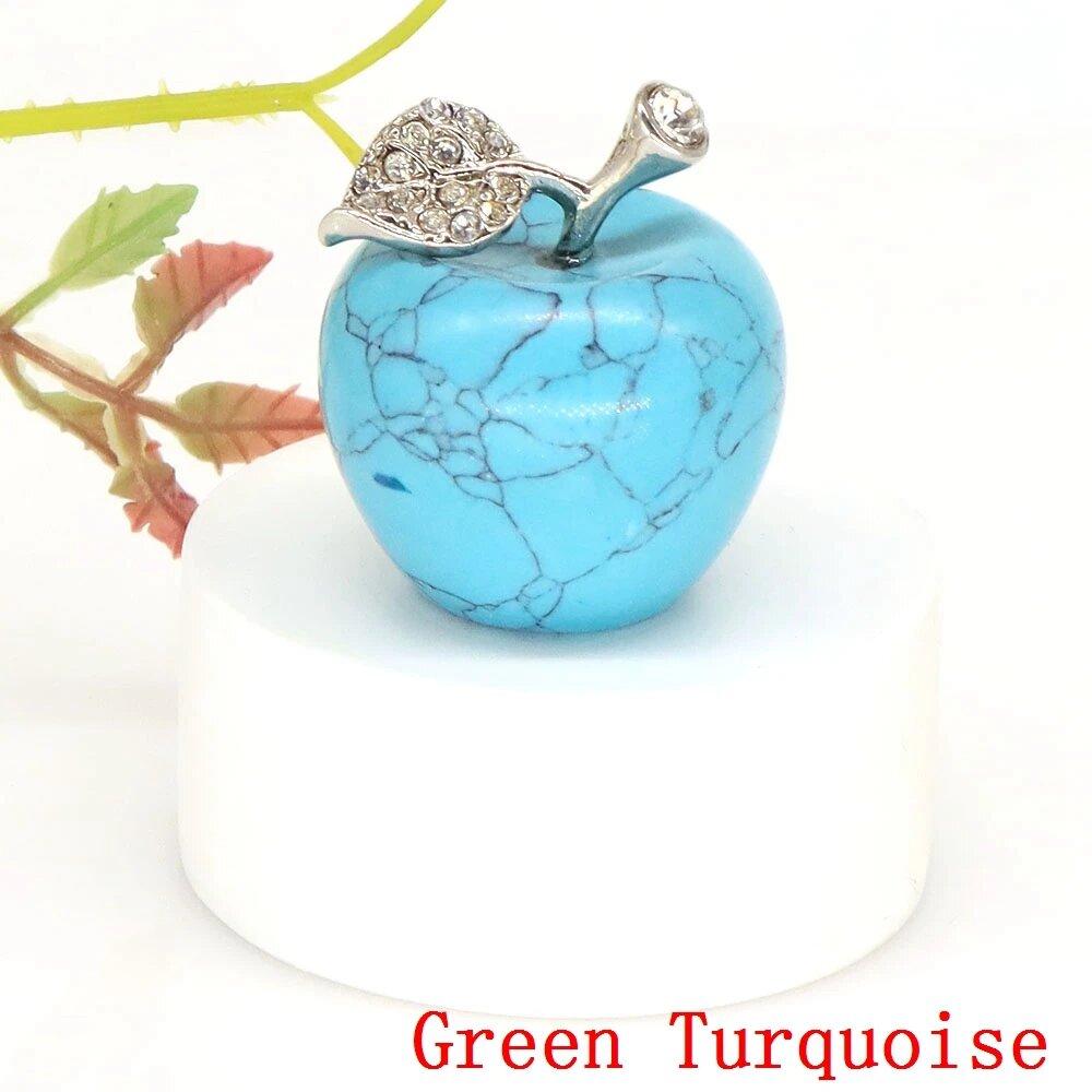 Статуэтка яблоко из натурального драгоценного камня, 48 цветов