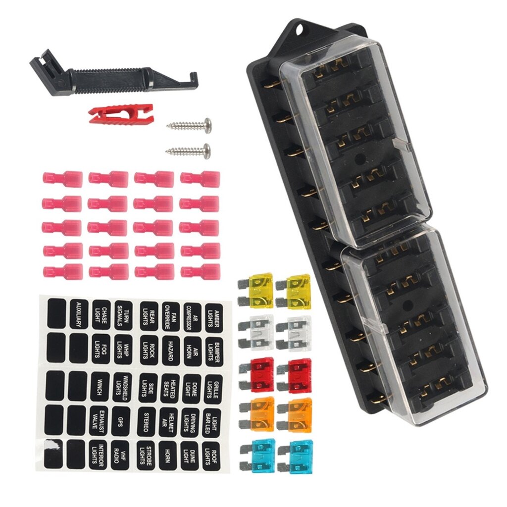 Блок Предохранителей 32 В, 4-12-Ходовой Морской Блок Предохранителей с Влагонепроницаемой Крышкой Цепи Коробка Предохранителей Панель Предохранителей для Легковых Автомобилей Лодки Грузовики