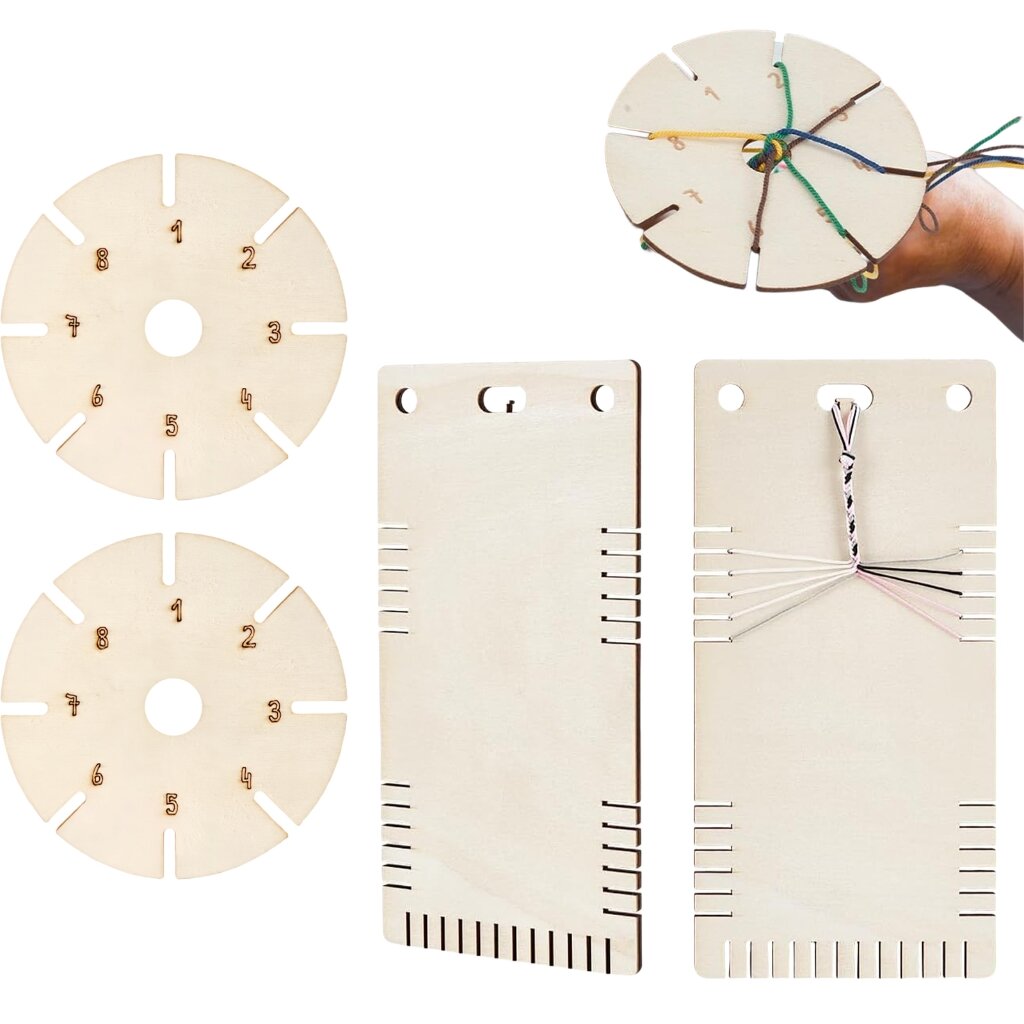 4шт, деревянный круглый браслет с плетеной пластиной, пластина ручной работы, круглый браслет с плетеной пластиной, система браслетов