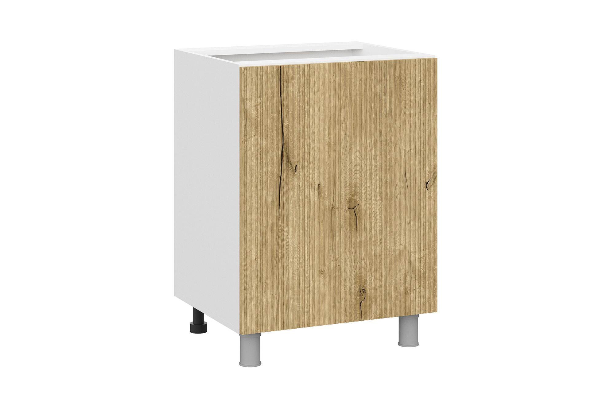 Шкаф напольный Нонтон Ритея, 60x50.6x82.4 см, 1 дверца, белый / сердце дуба