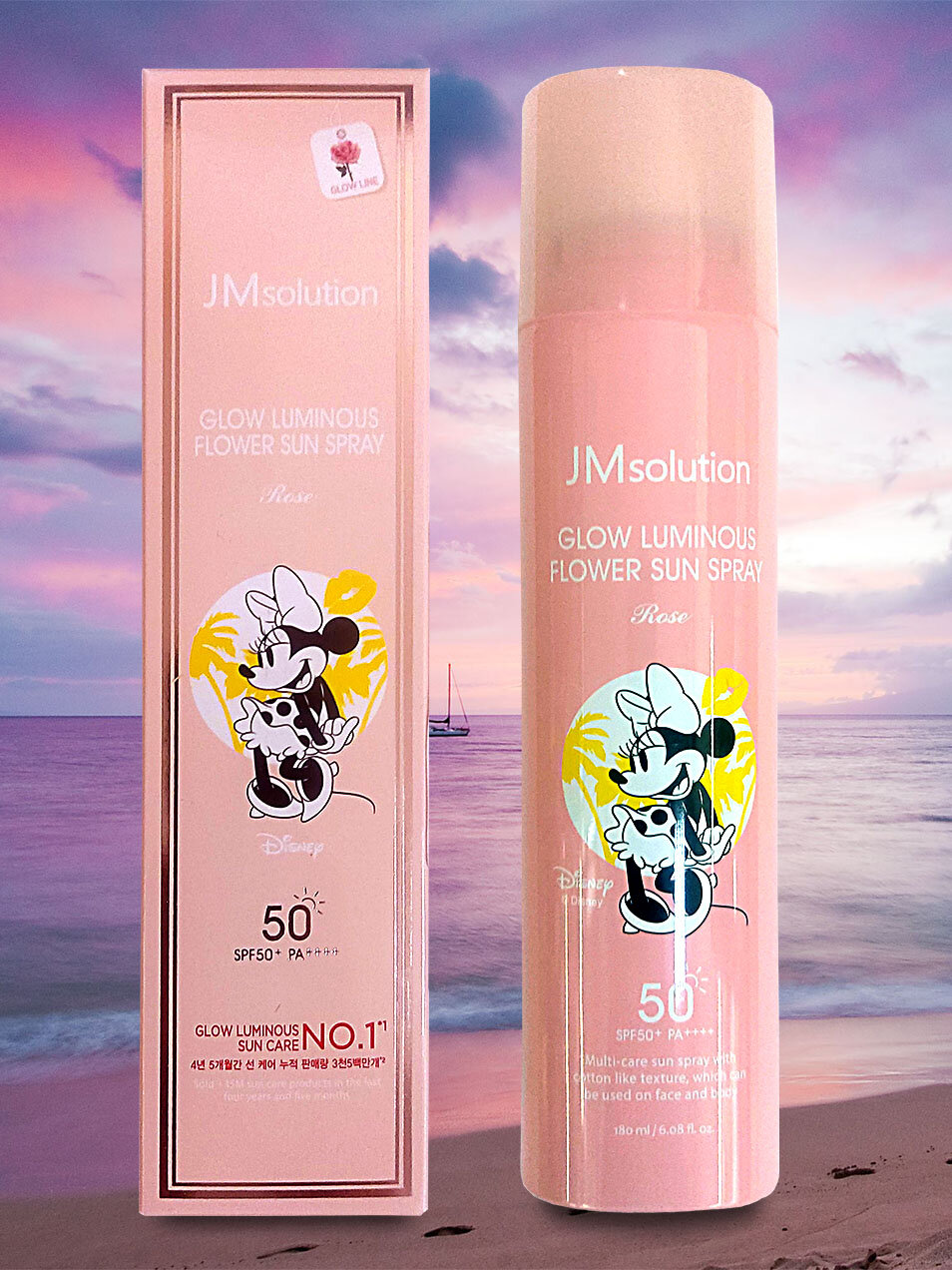 JMSOLUTION Солнцезащитный спрей с розовой водой SPF50+180 мл