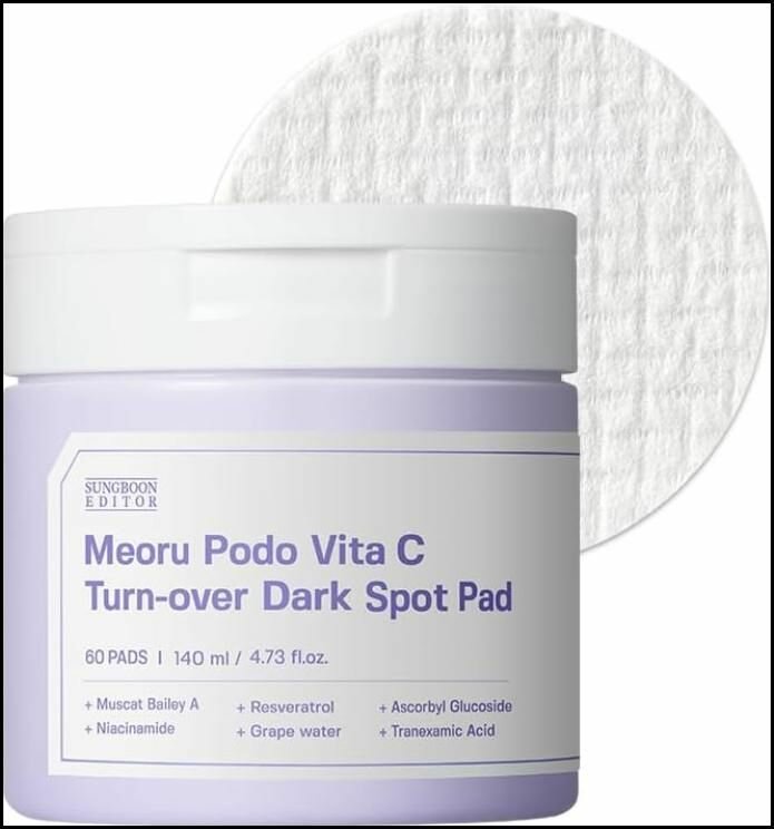 Sungboon Meoru Podo Vita C Turn-Over Dark Spot Toner Pad, 60 подушечек, 140 мл-Z-selling