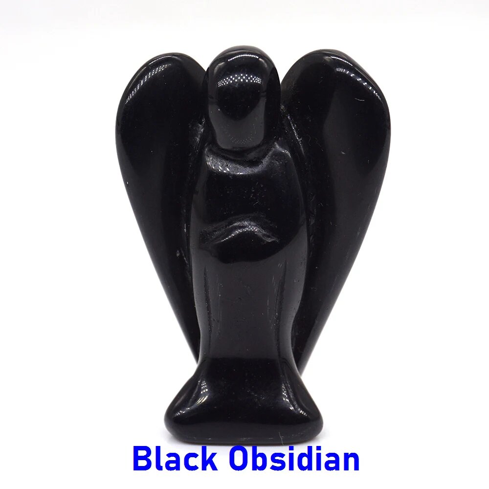 Статуэтка Ангел-хранитель из камня Черный, Black Obsidian