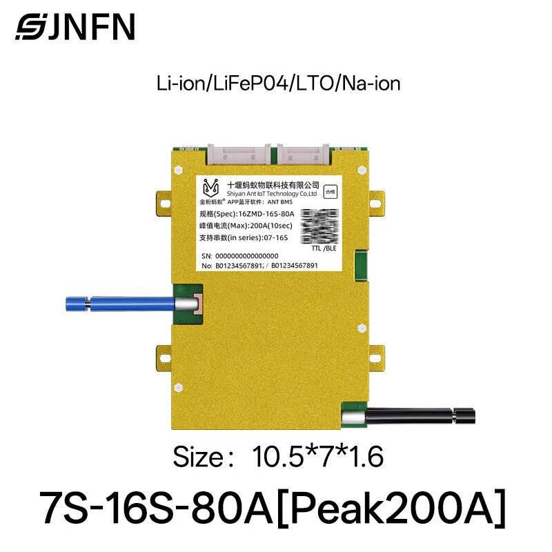 Электронный компонент ANT Smart BMS 4S-24S 16S 40A Lifepo4 BMS 10S 13S 48V 30A Li-ion BMS 20S NMC LFP для электронного велосипеда E-scooter с Bluetooth Balance BMS