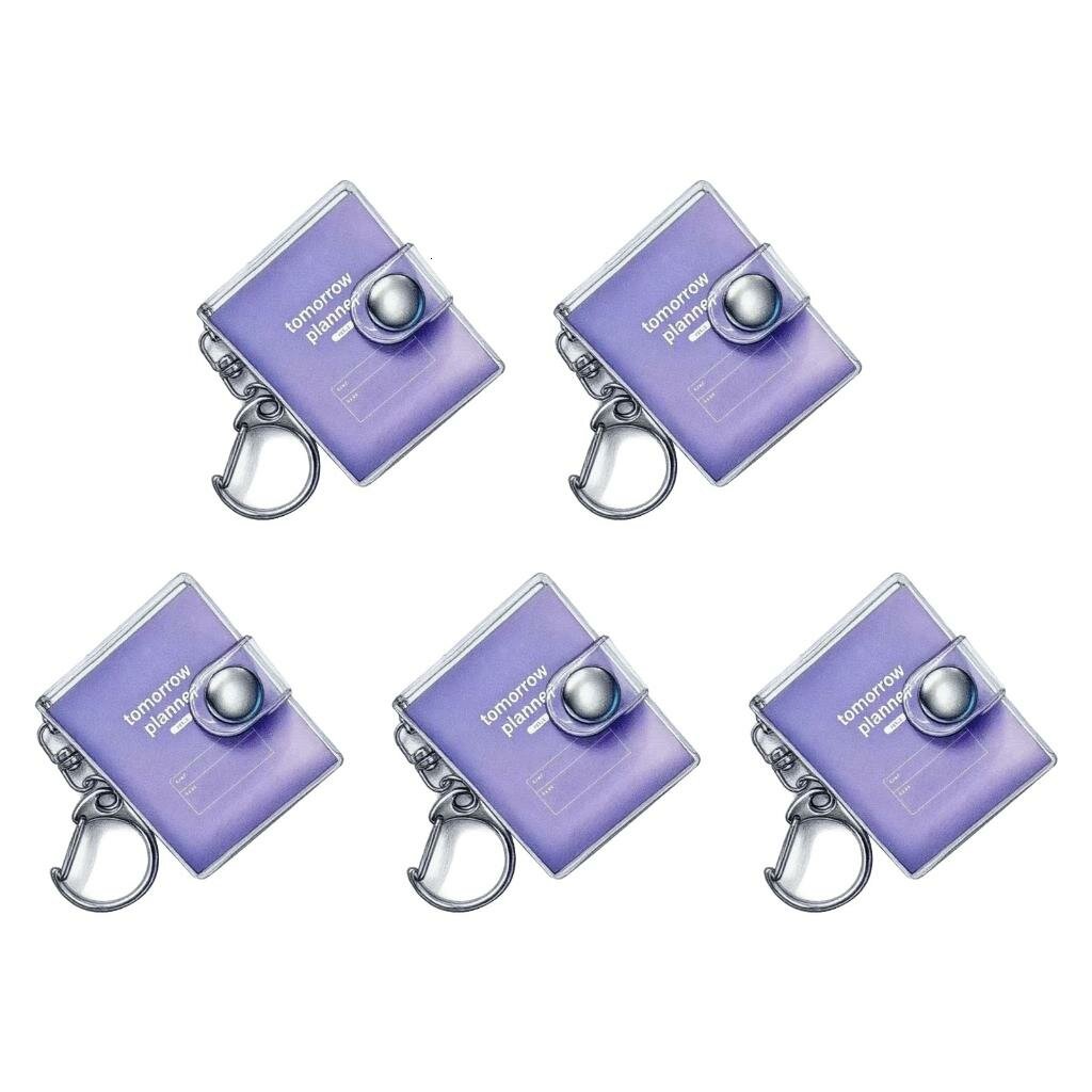 Мини-блокнот с карабином, 5 шт, Фиолетовый