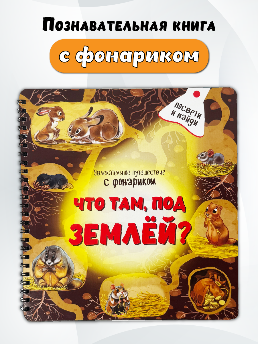 Книга для малышей с фонариком Что там, под Землёй?