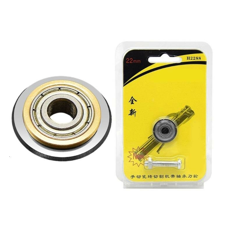 Карбидный ролик для плиткореза 22 мм с болтом и гайкой, Блистер для бумажных карточек e