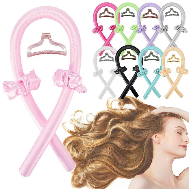 Набор повязка для завивки, две резинки и краб. Мягкие бигуди для завивки волос