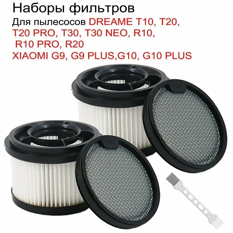 Комплект фильтров для вертикального пылесоса Dreame T10, T20, T30, R10, R20 / Xiaomi Mi Handheld Vacuum Cleaner G9, G9 Plus, G10, G10 Plus
