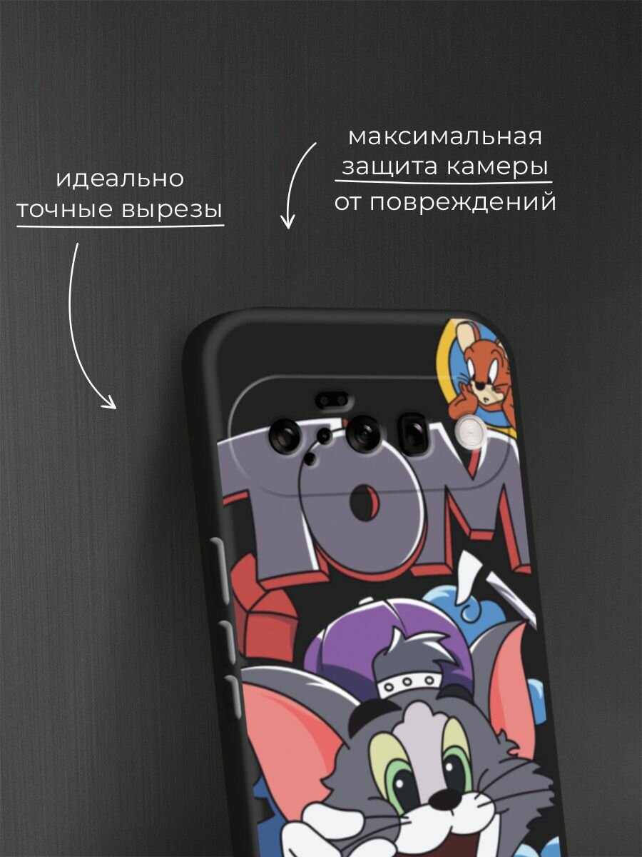 Черный матовый чехол на Google Pixel 10 / Гугл Пиксель 10 с принтом Том в кепке — фото 1