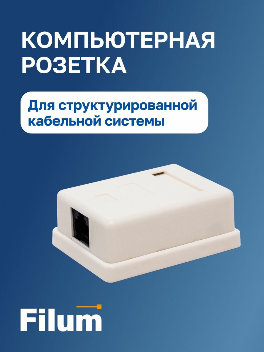 Компьютерная розетка настенная Filum FL-NA-SOCKET6-1