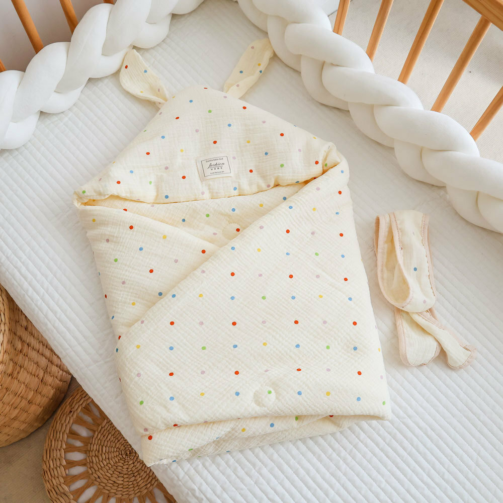 Пеленка для младенцев из чистого хлопка, осень-зима, утолщенная марля, для роддома, пеленка для новорожденных, большое одеяло с ушками кролика от производителя