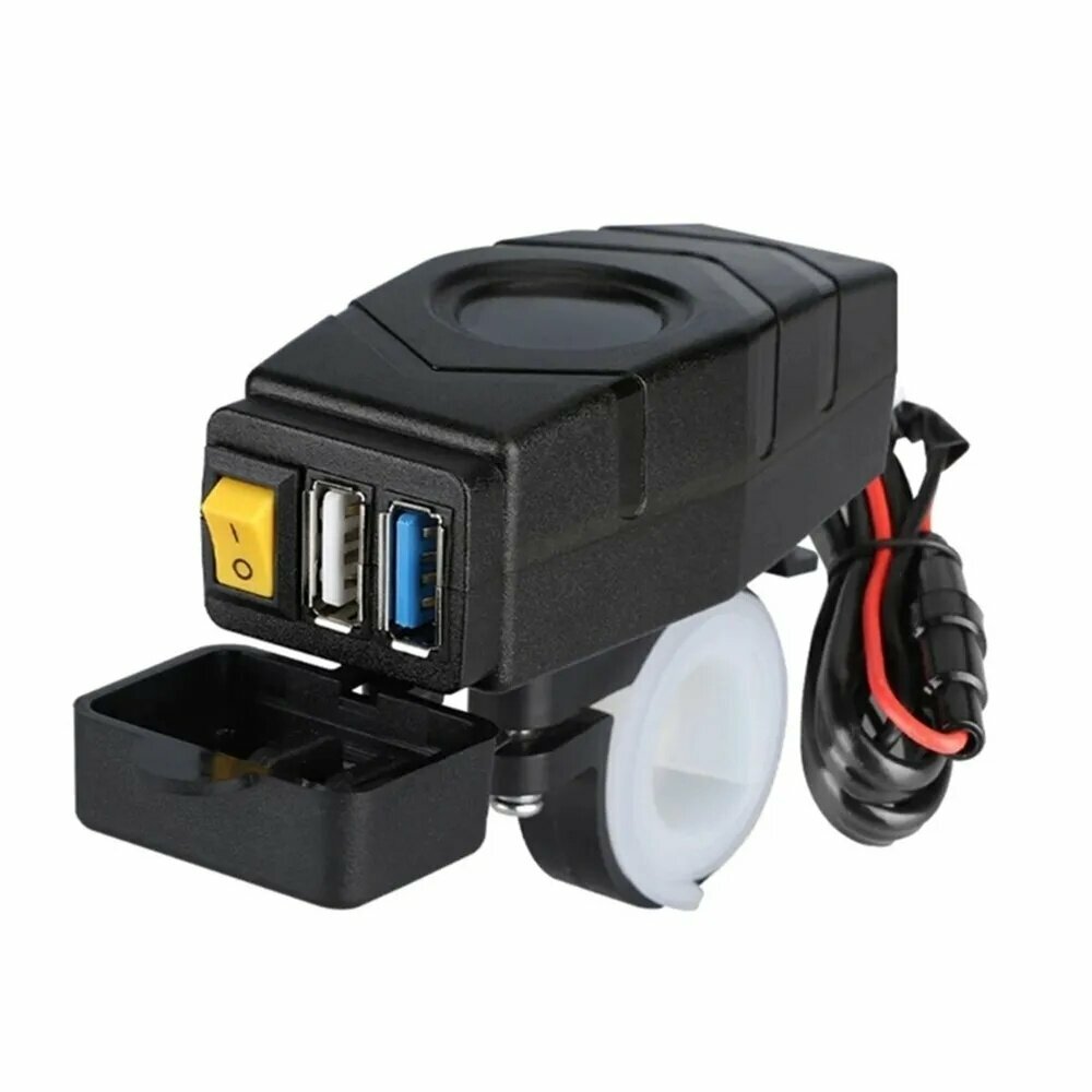 C1FB 20-80V USB зарядное устройство для руля электровелосипеда 24/36/48/60V (красный свет)