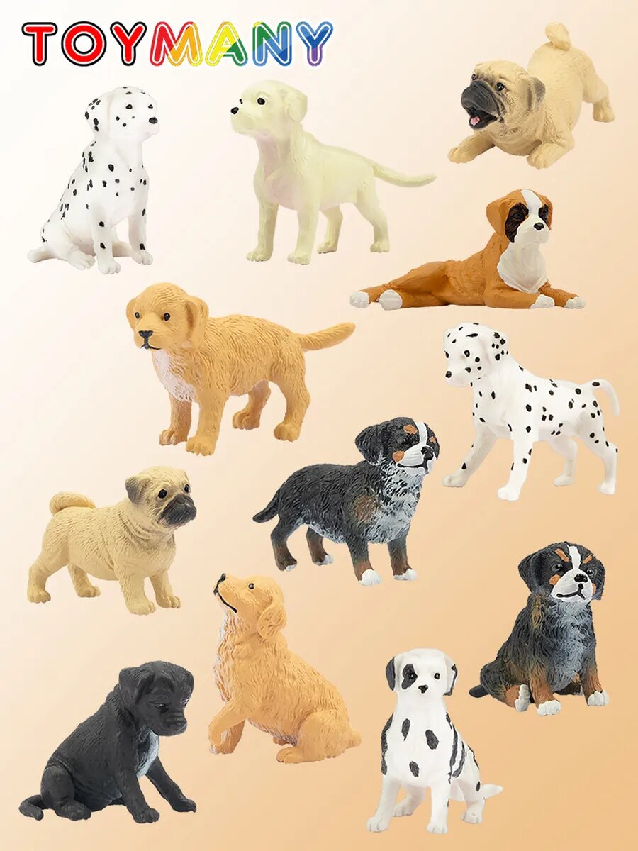 Коллекционный набор фигурок животных Собака 12 шт