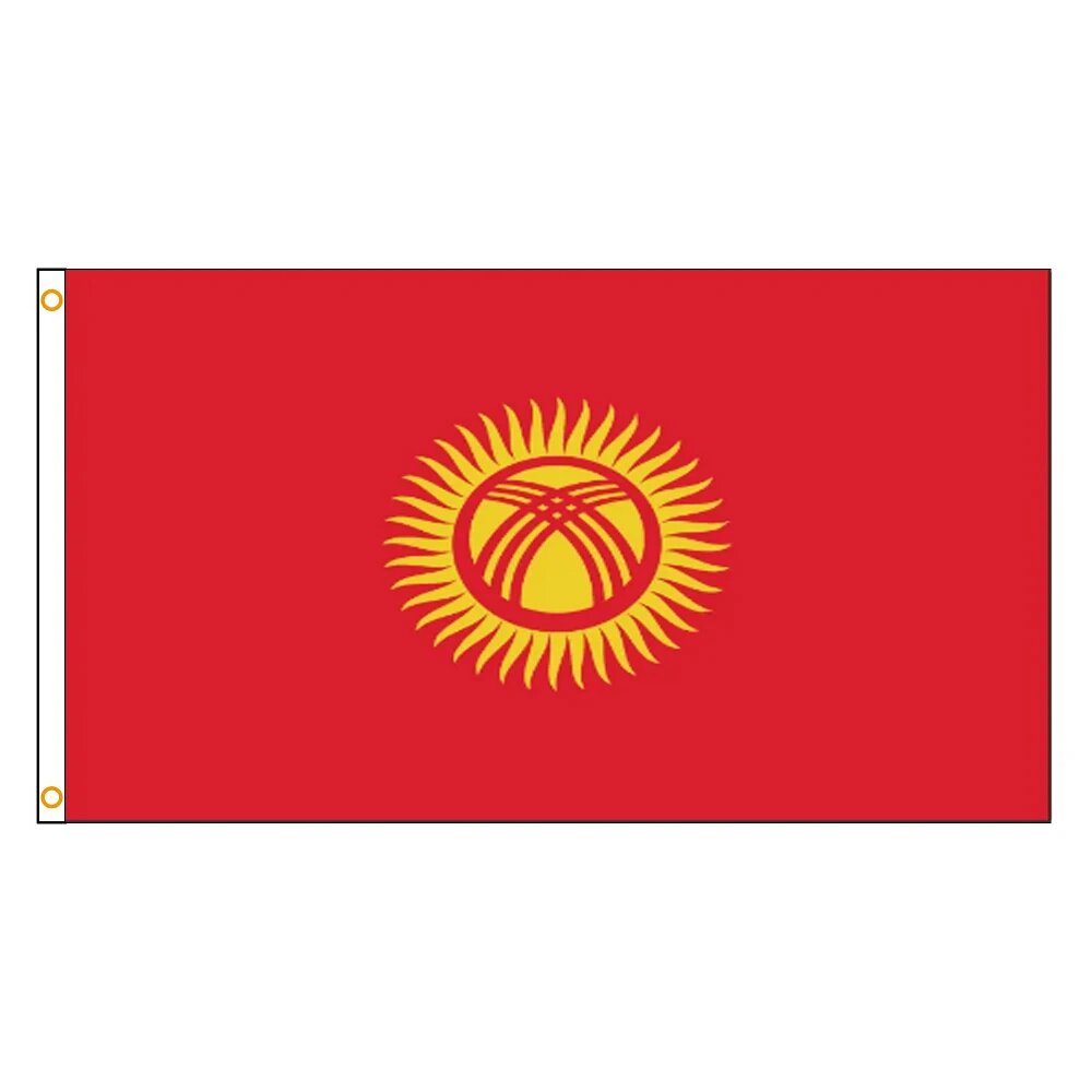 Флаг Кыргызстана 90x150 см полиэстер 120 х 180 см, 2holes on shaftcover
