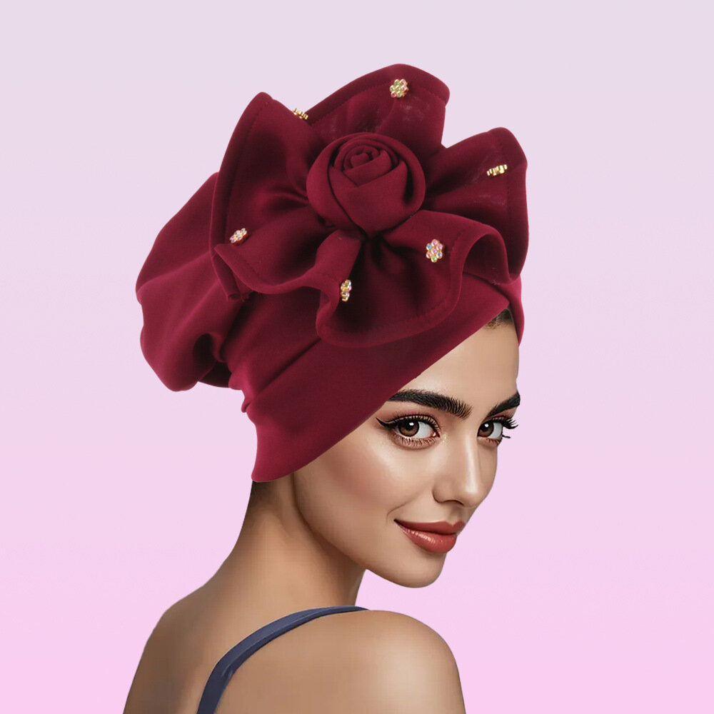 DIY Кепка Новая Лента Пять Спонж Тассель Тюрбан