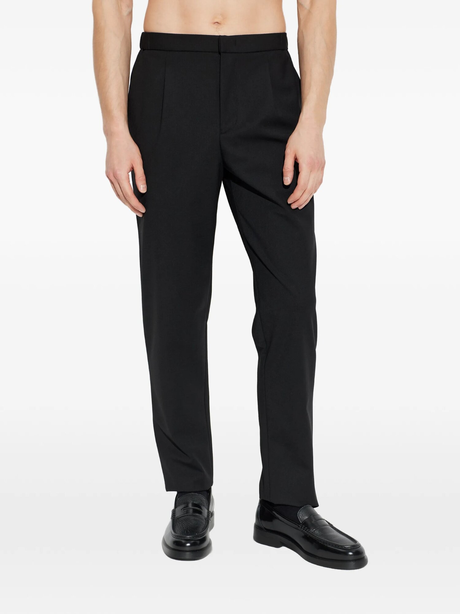Брюки EMPORIO ARMANI Pleated trousers, размер 52, black/black — фото 1