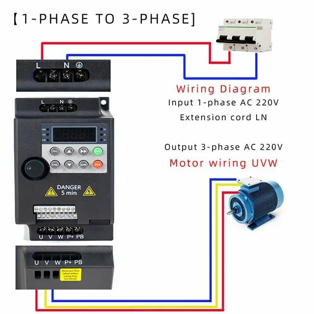 Zuked310-220V, Векторный преобразователь частоты,4 кВт,220 В, Однофазный в трехфазный