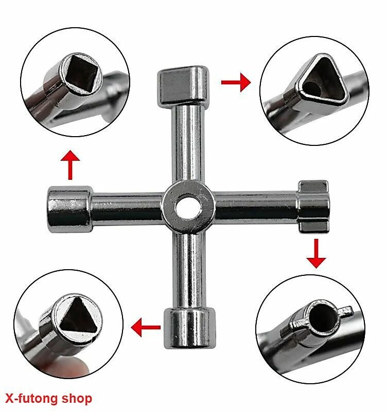 Универсальный, треугольный ключ для электрощитков 4 в 1