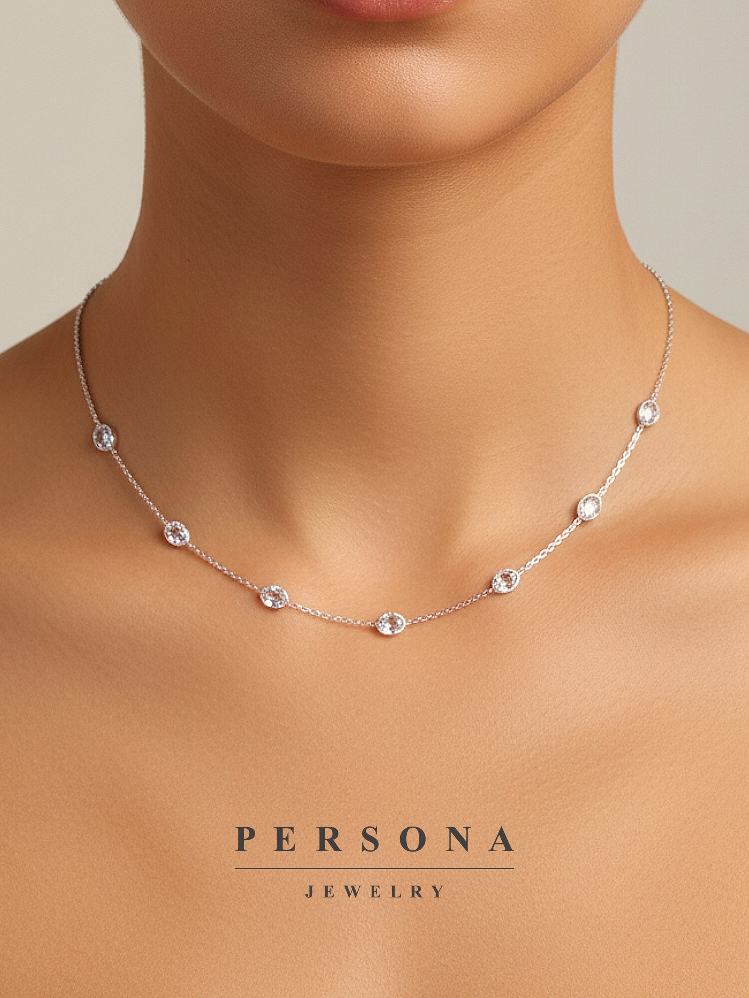 Колье, серебро, 925 проба, родирование, фианит