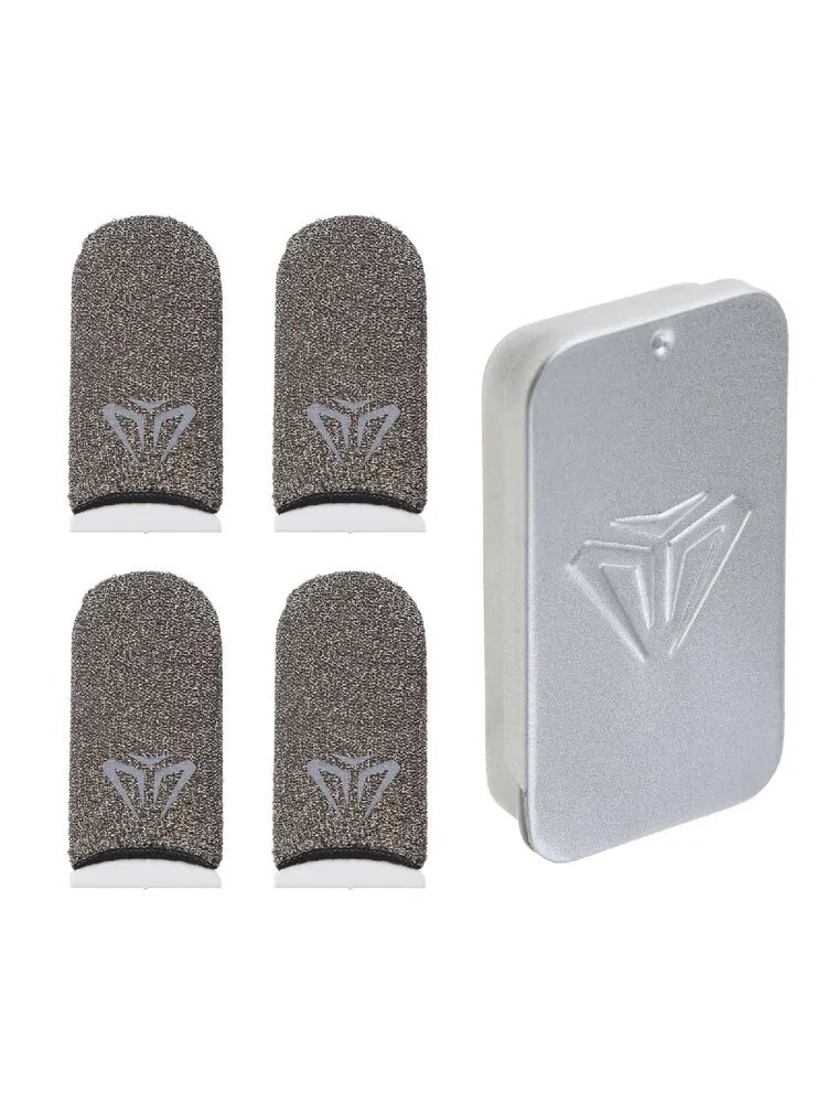 Напальчники для игр на телефоне PUBG , Игровые сенсорные напальчники,4шт в металлическом боксе.