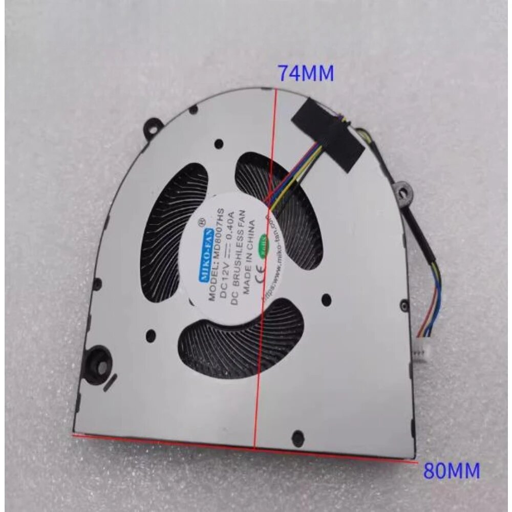 XMSJ Охлаждающий вентилятор для ноутбука MD8007HS pro16 DC12V DC5V 12V