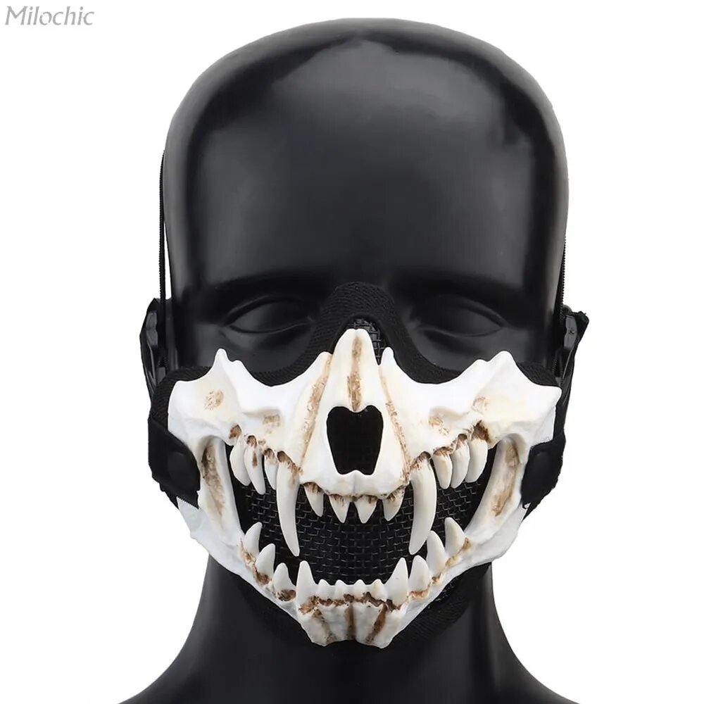 Маска для страйкбола с черепом, регулируемый размер, черная