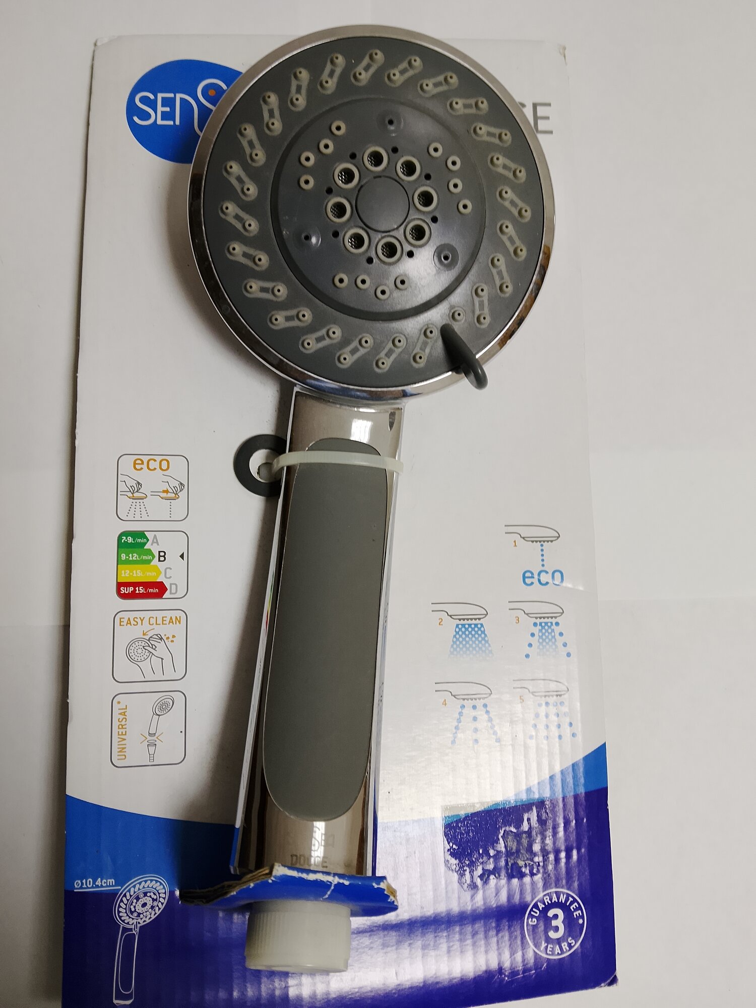 Душевая лейка 5 струй, 5 режимов, стандартное соединение для смесителя 15х21 мм- G 1/2