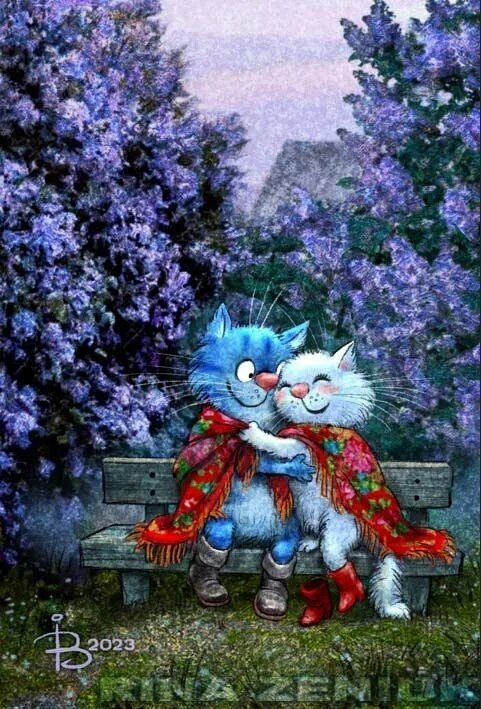 Алмазная мозаика "Синий кот Рины Зенюк" 40х50см/квадратный бриллиант/рисунок стразами/набор для творчества