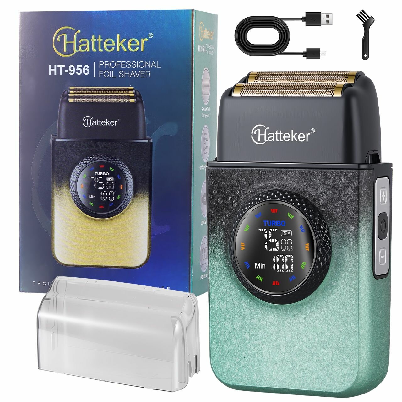HATTEKER Электробритва HT-956, зеленый