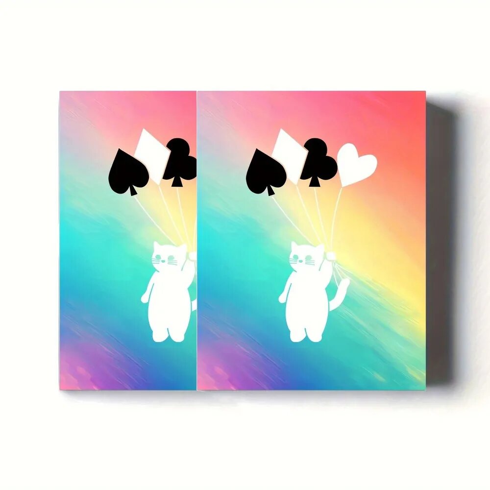 2 колоды, Котенок покер, 54 различных рисунка, тактильно приятные на ощупь