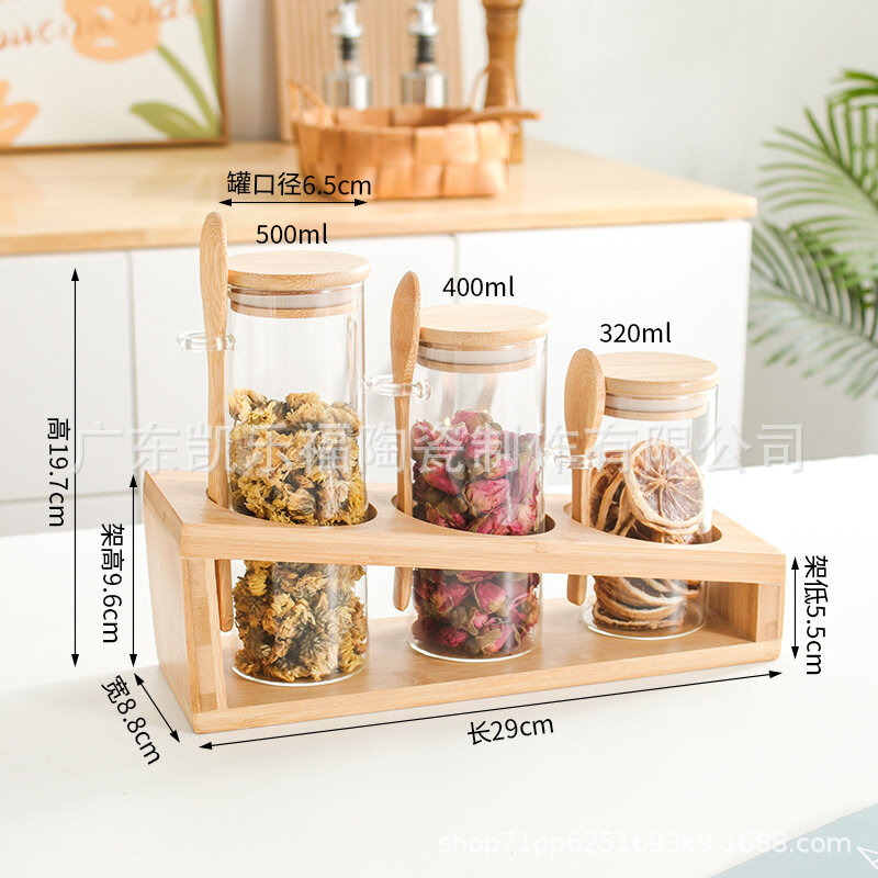 Высококачественная прозрачная стеклянная банка с герметичной крышкой, пищевой контейнер для хранения, чайник для офиса, кухонный контейнер для зерен и сухофруктов