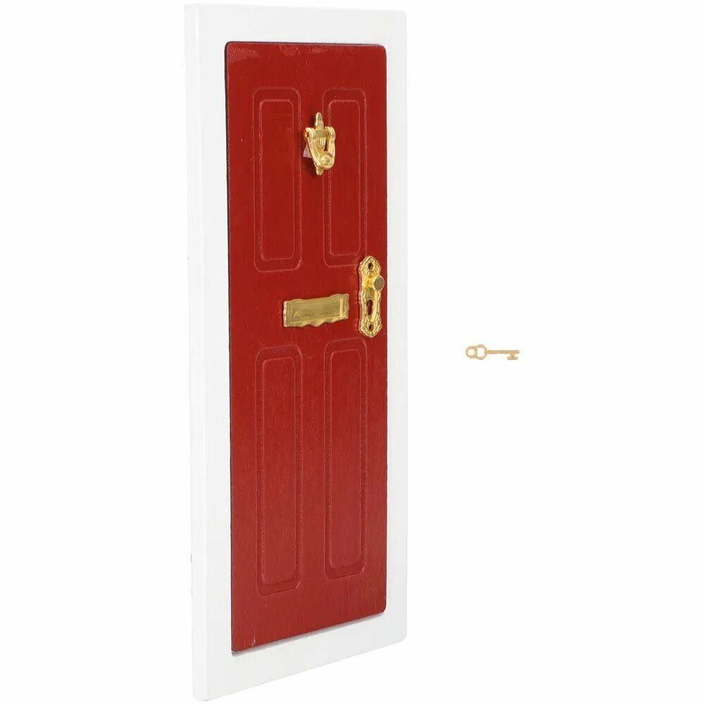 Красная Мини Дверь, Из Дерева И Сплава, Для Кукольного Домика, Декоративная, 1 Упаковка